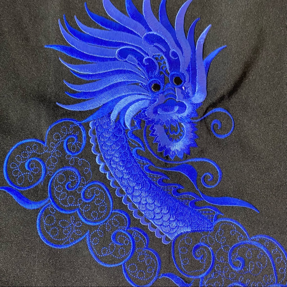 Vintage Kim Lai 100% Silk Dragon Jacket Medium - Gem